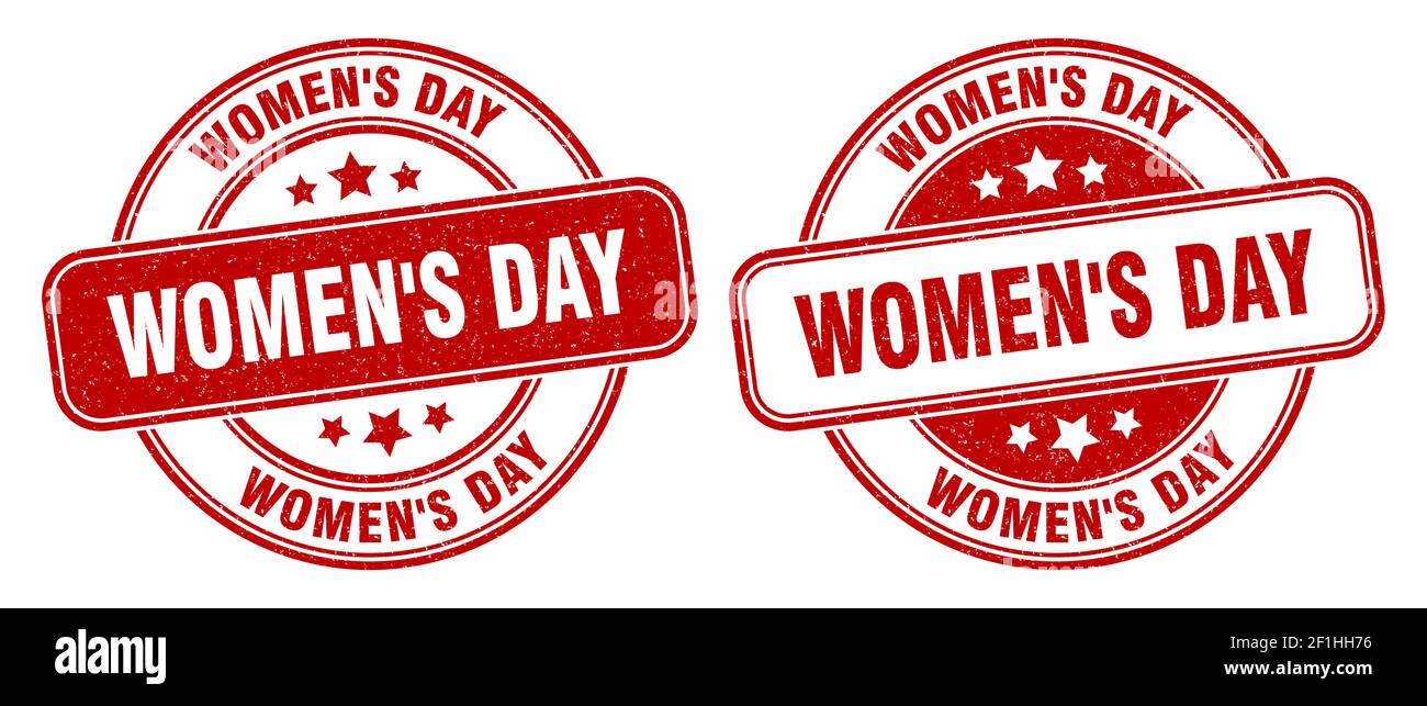 women's day stamp. women's day sign. round grunge label Stock Vector ...