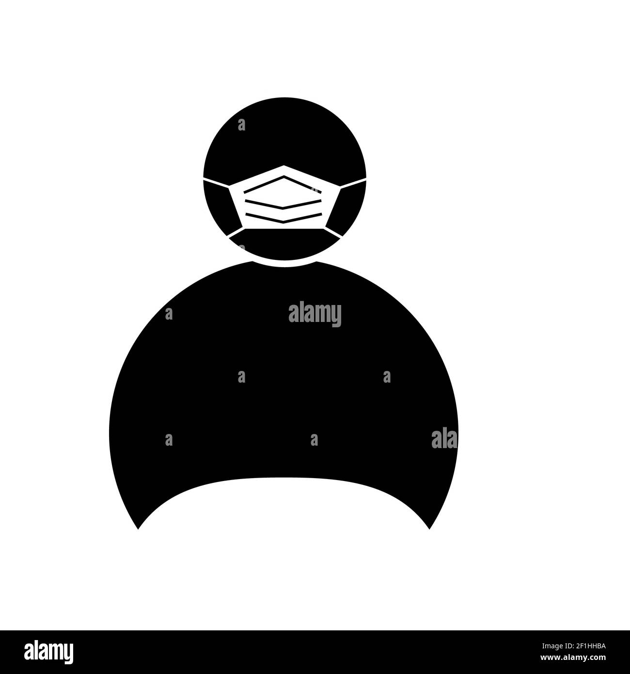 person in protective surgical mask icon on white background. Icon of ...