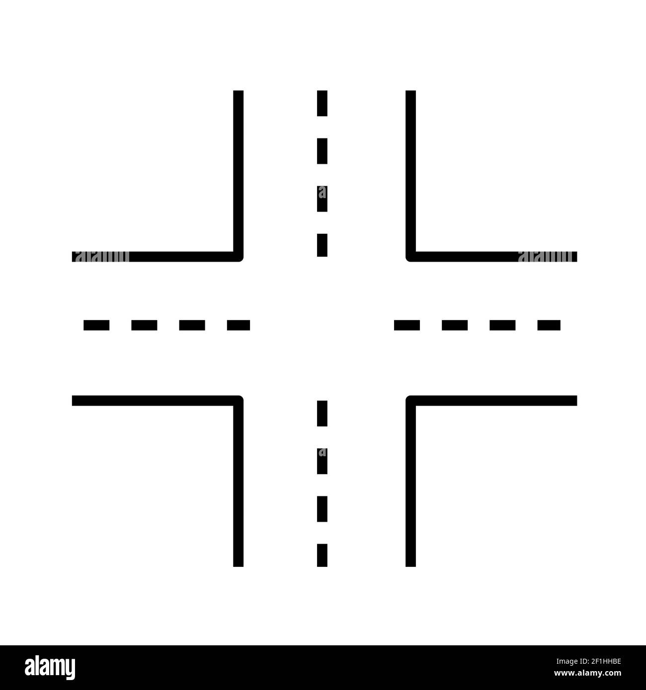 Intersection icon on white background. linked road sign. road symbol ...