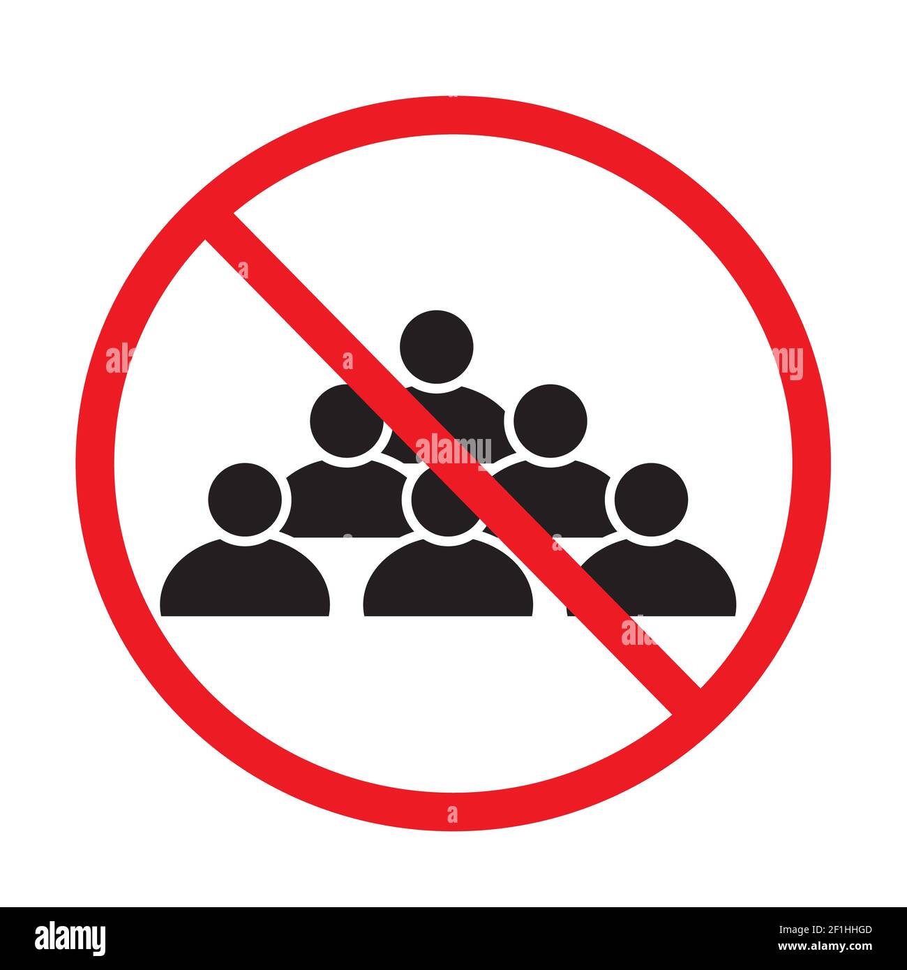 attention coronavirus precautions. social distancing avoid crowds icon ...