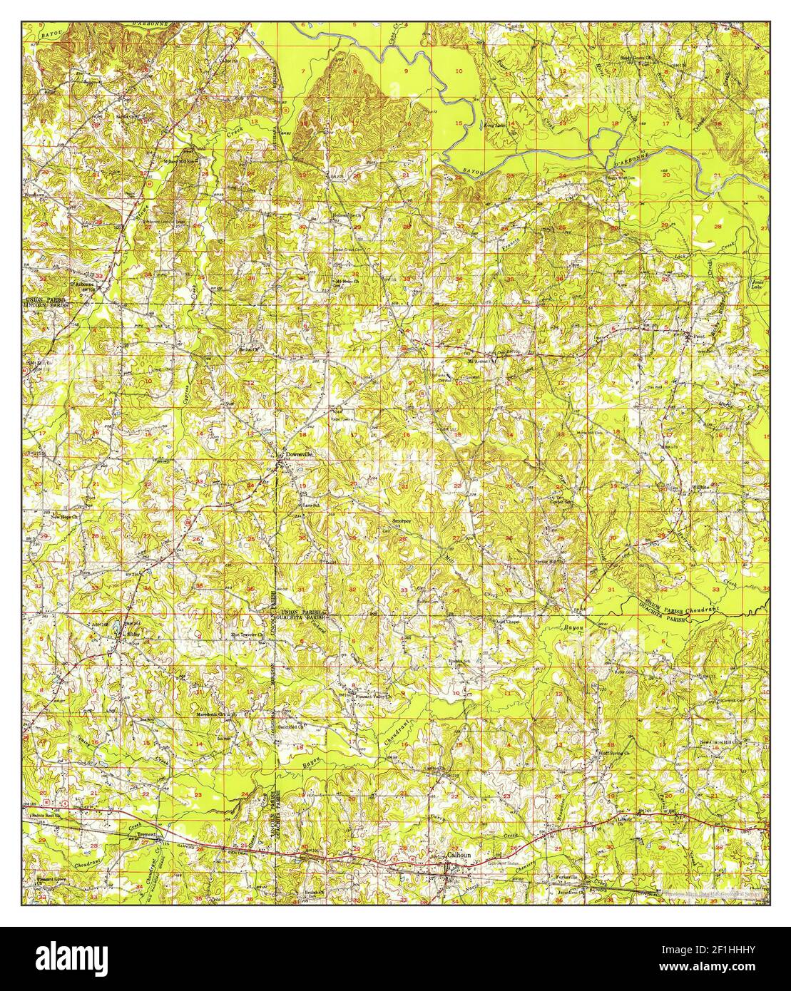 Calhoun, Louisiana, map 1952, 1:62500, United States of America by ...
