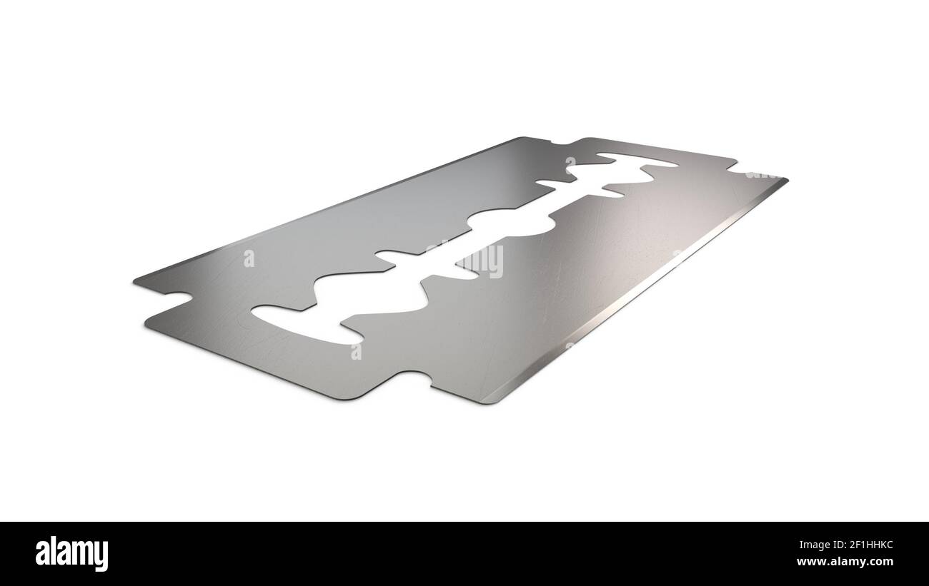 Razor blade angle vew 3d illustration Stock Photo - Alamy