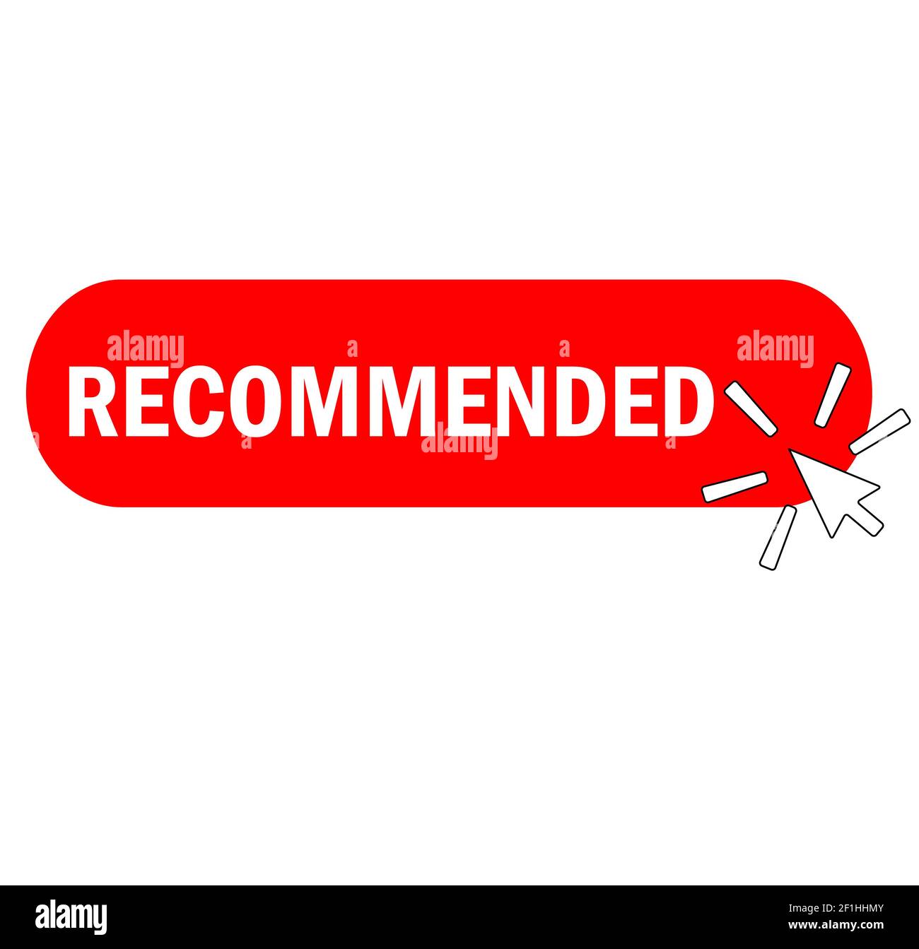 recommended badge tag on white background. recommended button ...