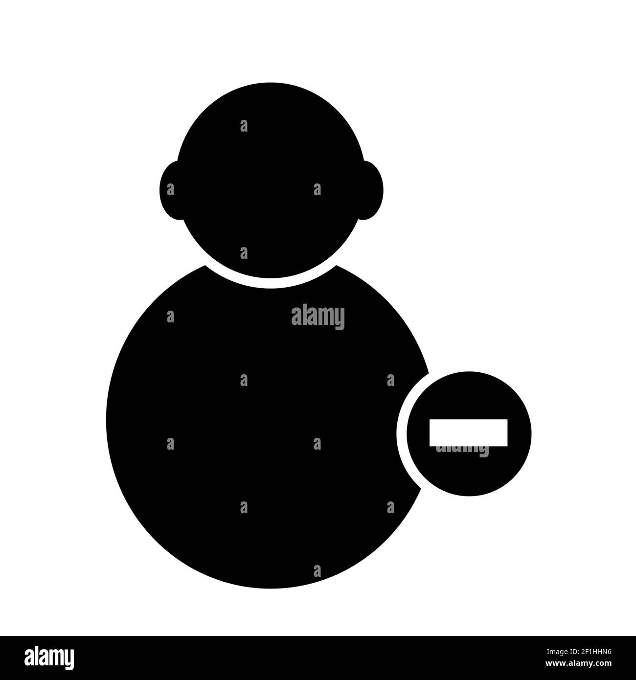 remove friend icon on white background. user icon sign. user account ...