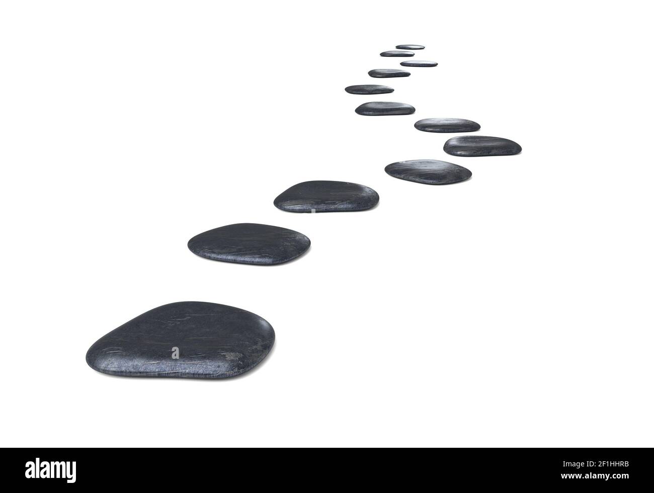 Stone path over on white background 3d illustration Stock Photo - Alamy