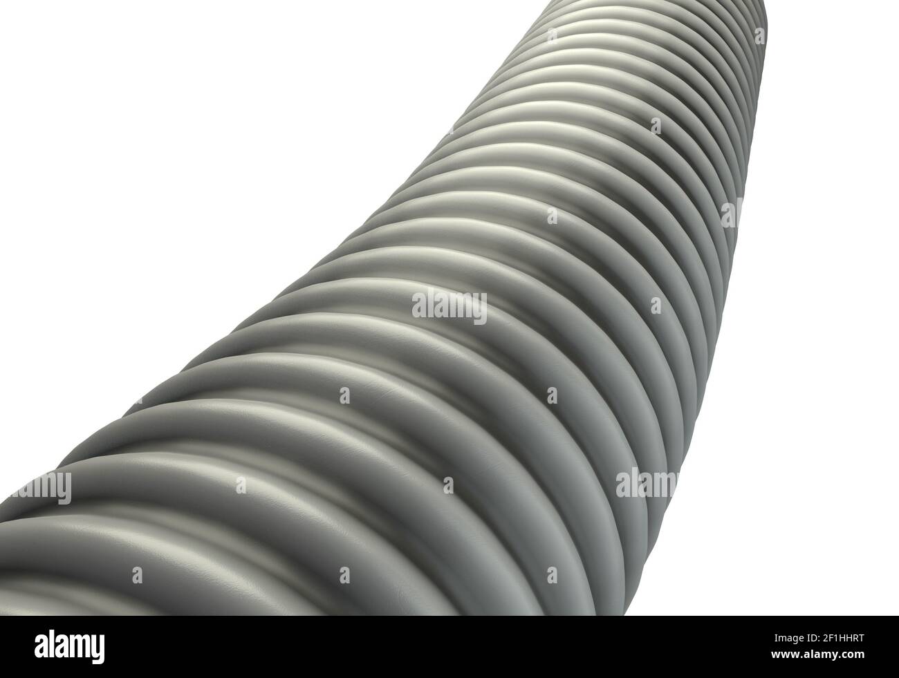 Plastic ribbed hose isolated on white background 3d illustration Stock ...