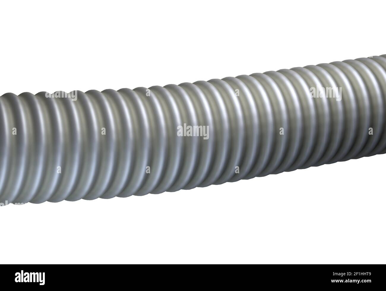 Plastic ribbed hose isolated on white background 3d illustration Stock ...