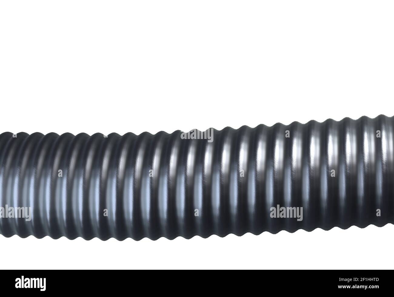Metal ribbed hose isolated on white background 3d illustration Stock ...