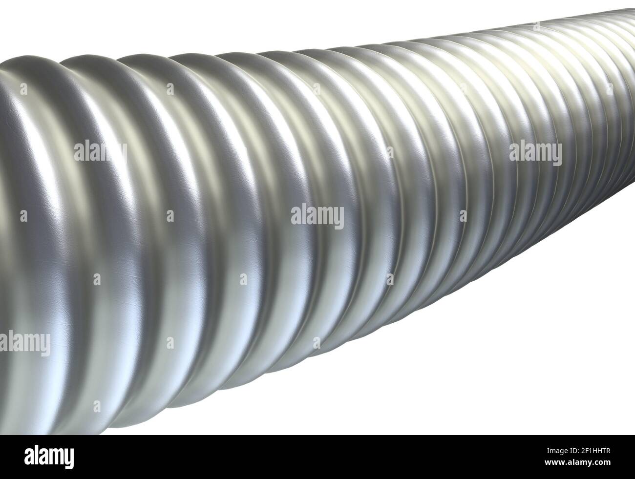 Metal ribbed hose isolated on white background 3d illustration Stock ...