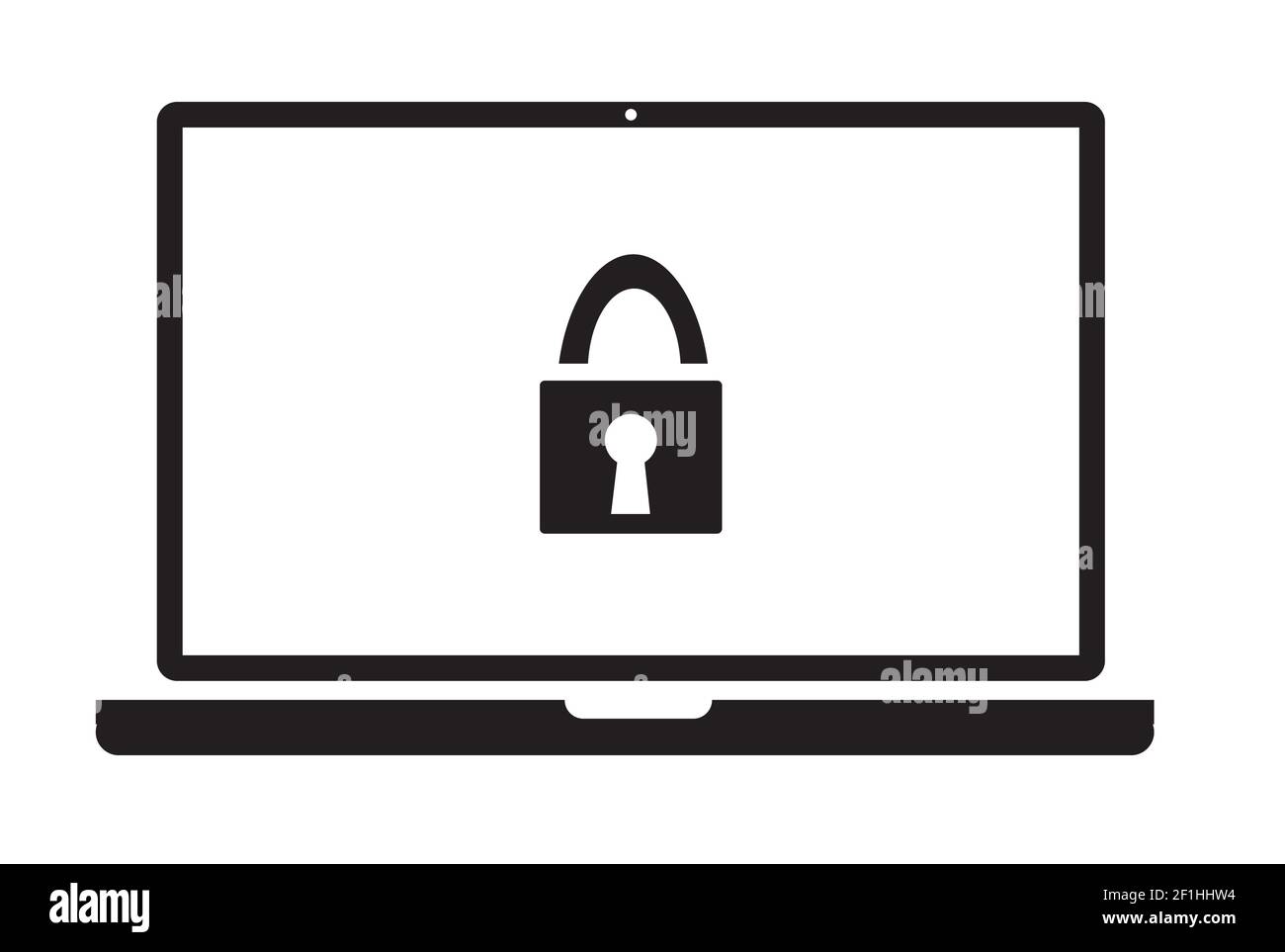 security laptop icon on white background. protection sign. flat style ...