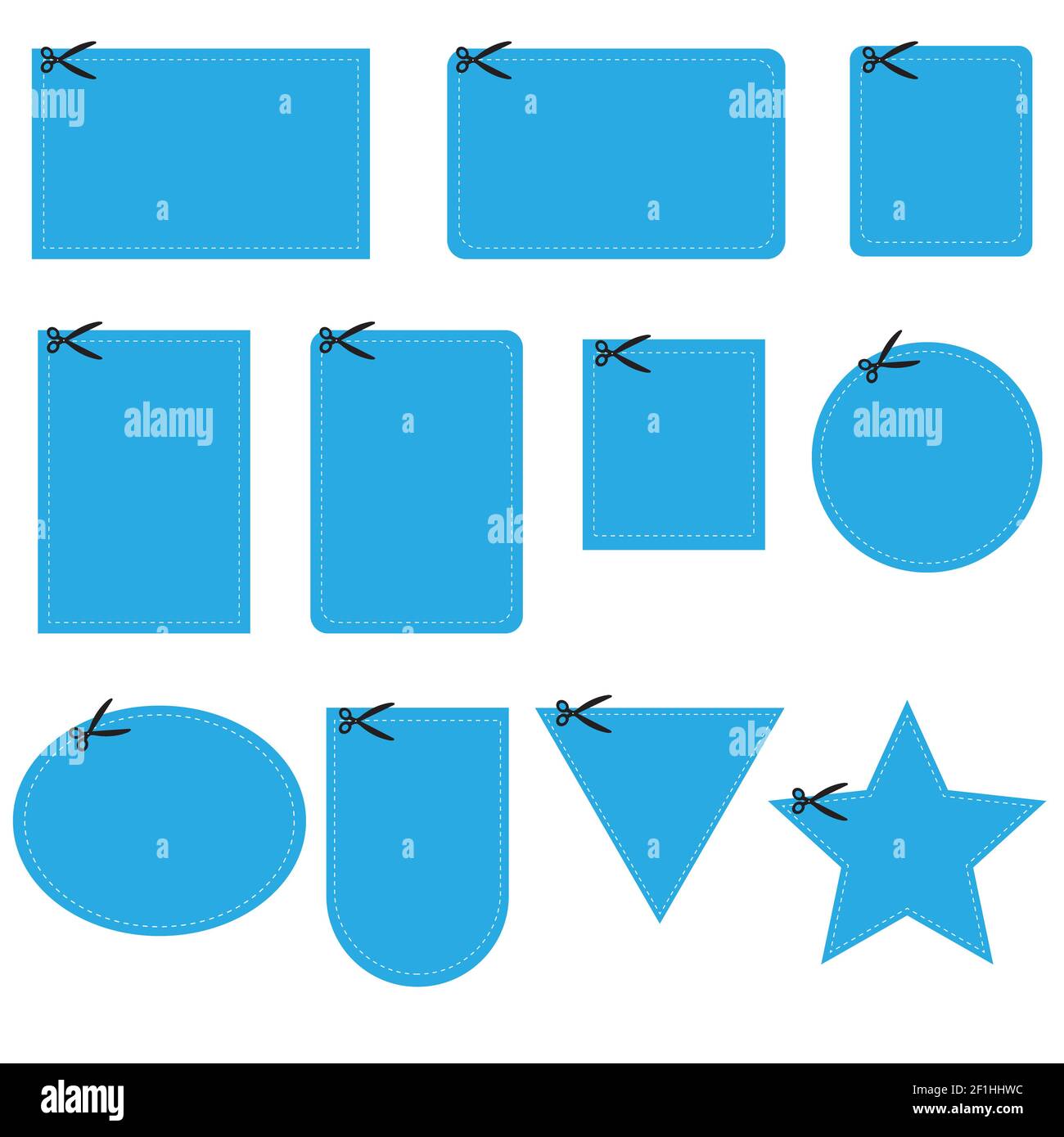 set of coupon on white background. scissors cut template and dashed ...