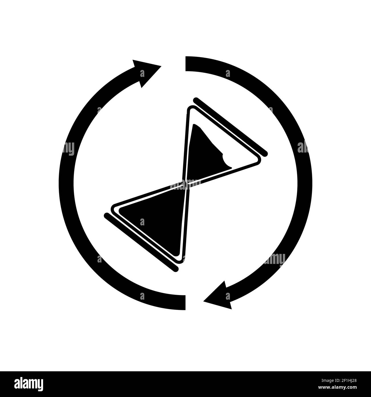 wait time icon on white background. hourglass clock sign. hour glass ...