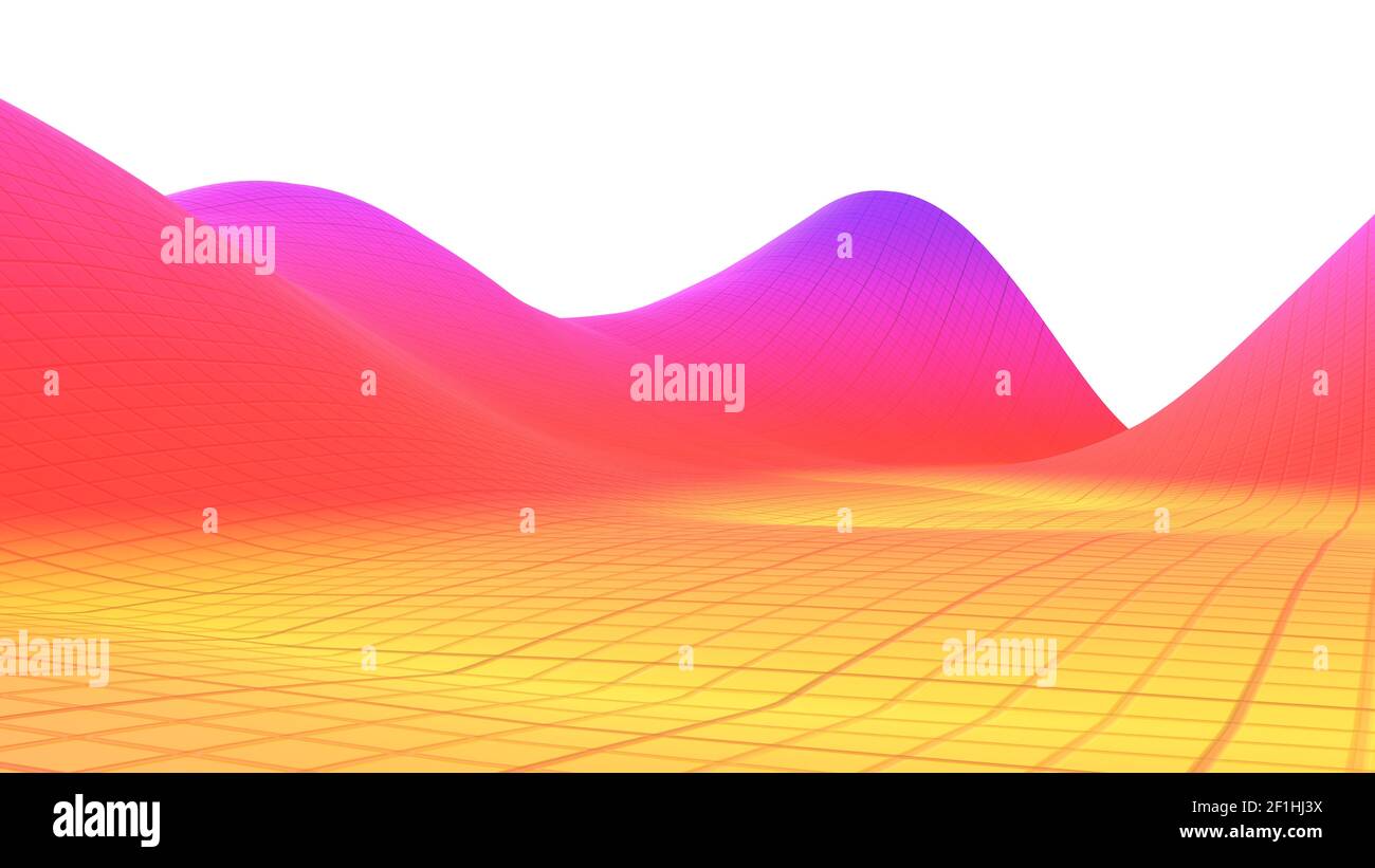 Colorful surface dimentional grid landscape graph of mathematical ...
