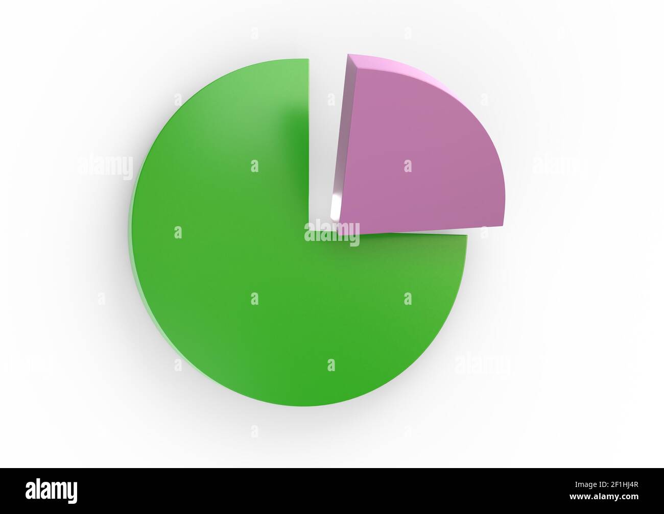 Color chart with quarter section 3d illustration Stock Photo - Alamy