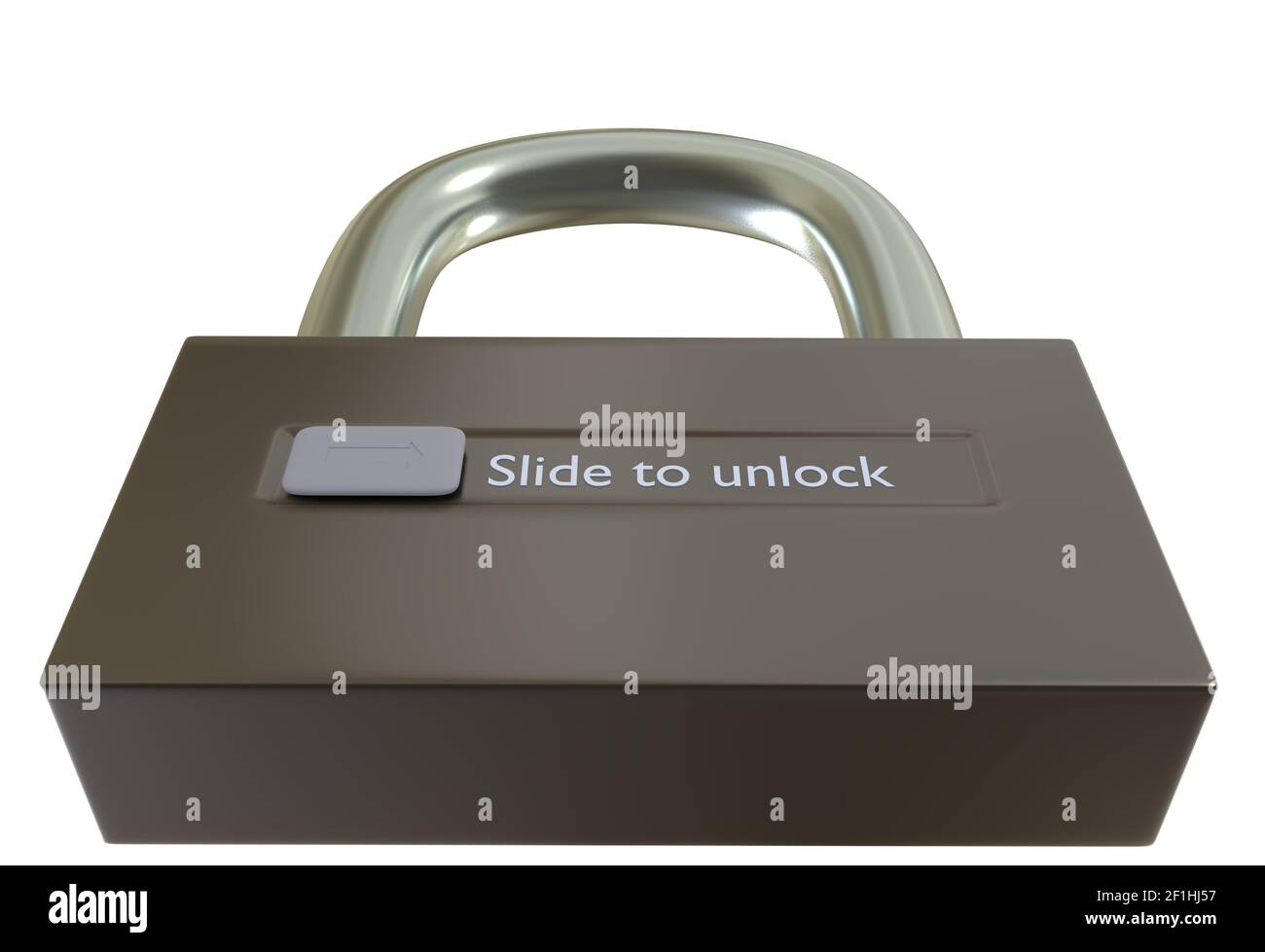 Lock with slide to unlock button 3d illustration Stock Photo - Alamy