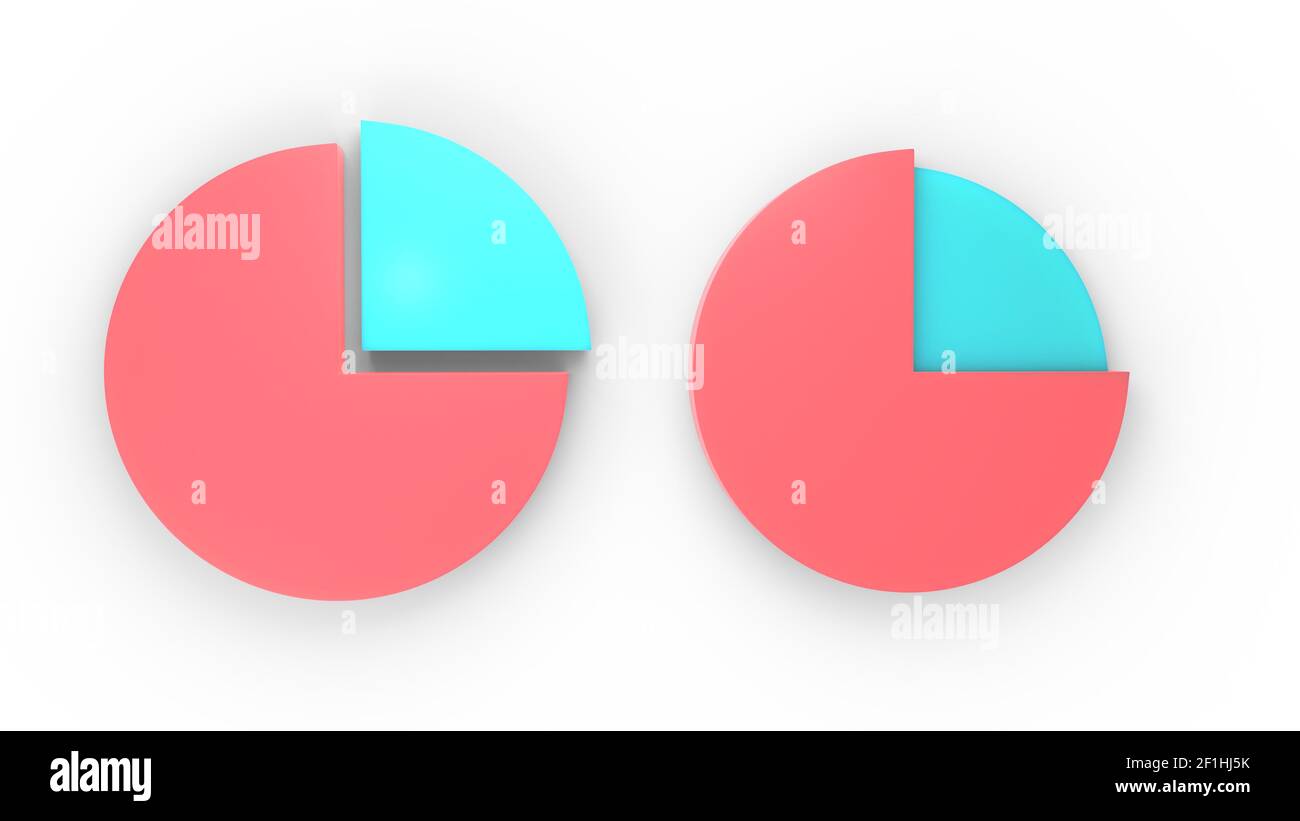 Color chart with quarter section 3d illustration Stock Photo - Alamy