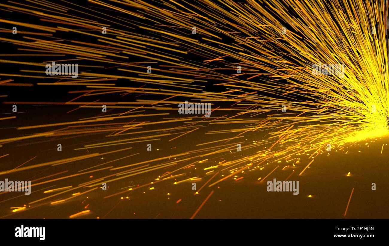 Particles sparks dots fireworks slow motion trails 3d illustration ...