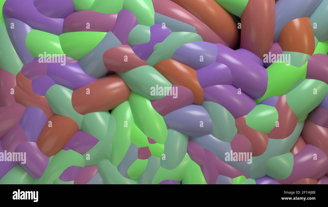 Abstract color pastel pipes random set 3d illustration Stock Photo - Alamy