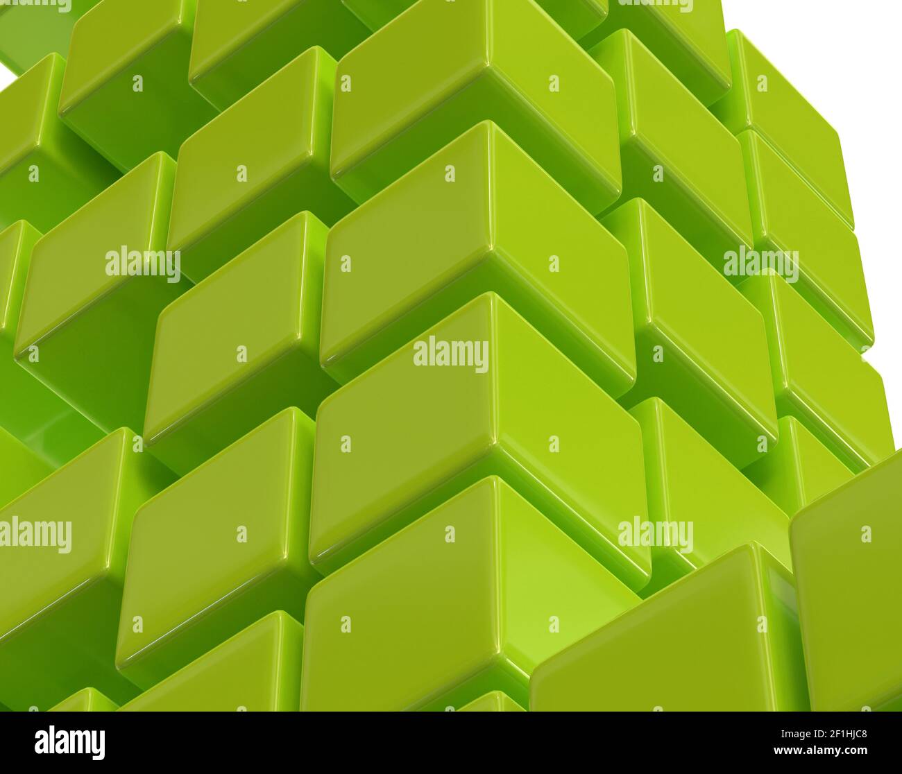 Green abstract cubes block array 3d illustration Stock Photo - Alamy
