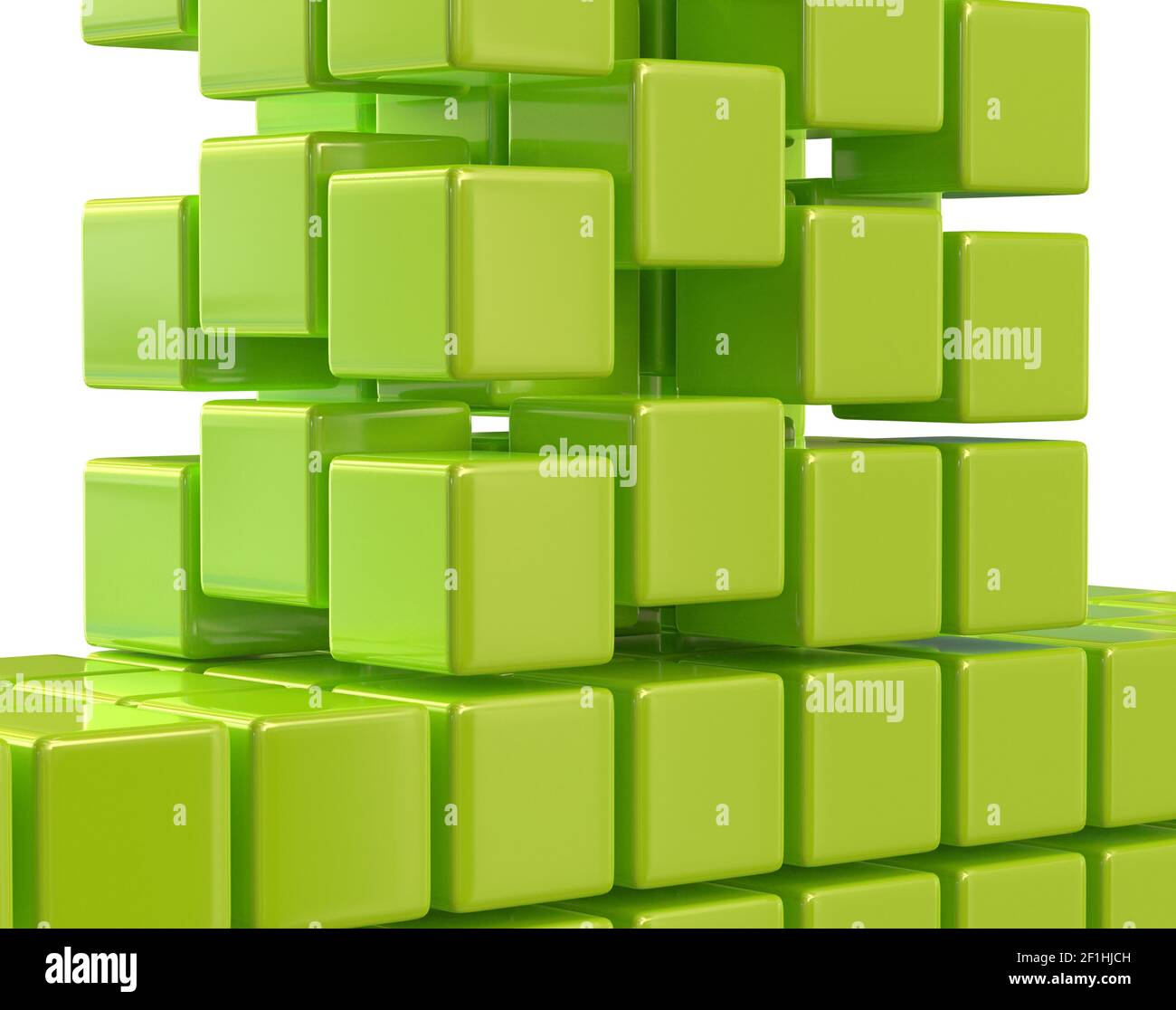 Green abstract cubes block array 3d illustration Stock Photo - Alamy