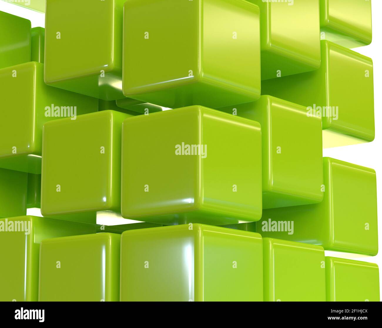 Green abstract cubes block array 3d illustration Stock Photo - Alamy