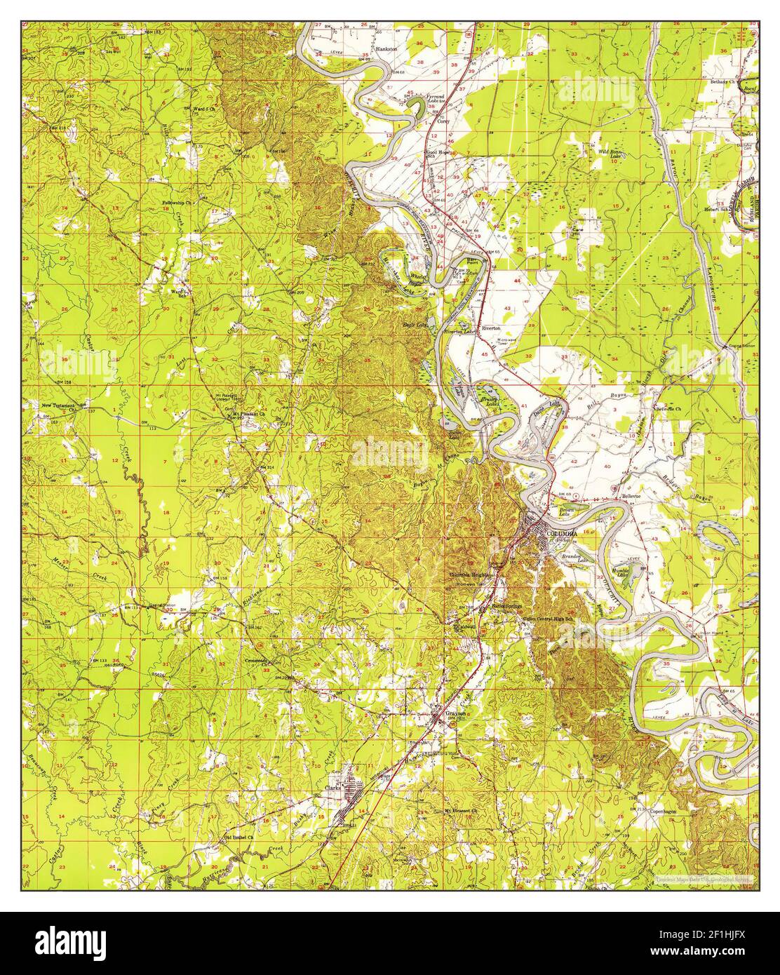 Columbia, Louisiana, map 1957, 1:62500, United States of America by ...