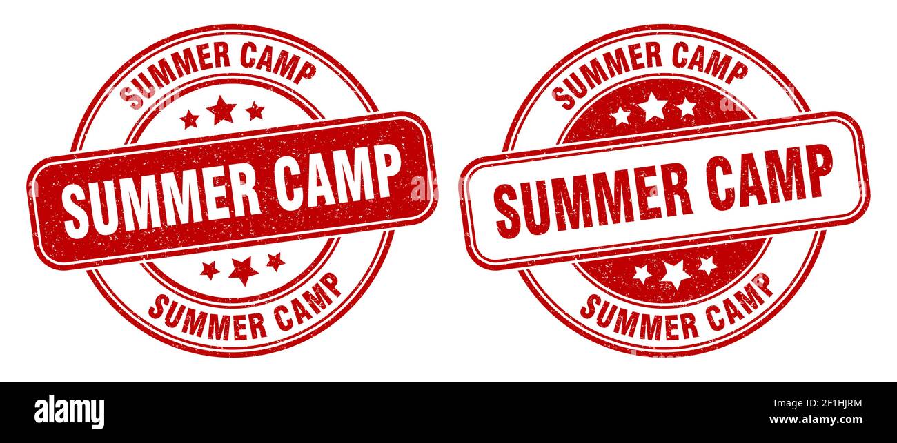 summer camp stamp. summer camp sign. round grunge label Stock Vector ...