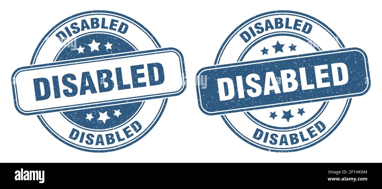 disabled stamp. disabled sign. round grunge label Stock Vector Image ...