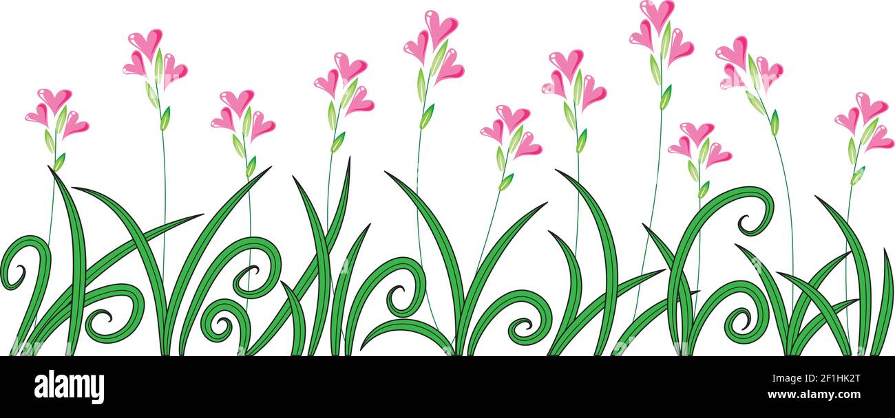 vector drawing flowers garden background Stock Vector Image & Art - Alamy