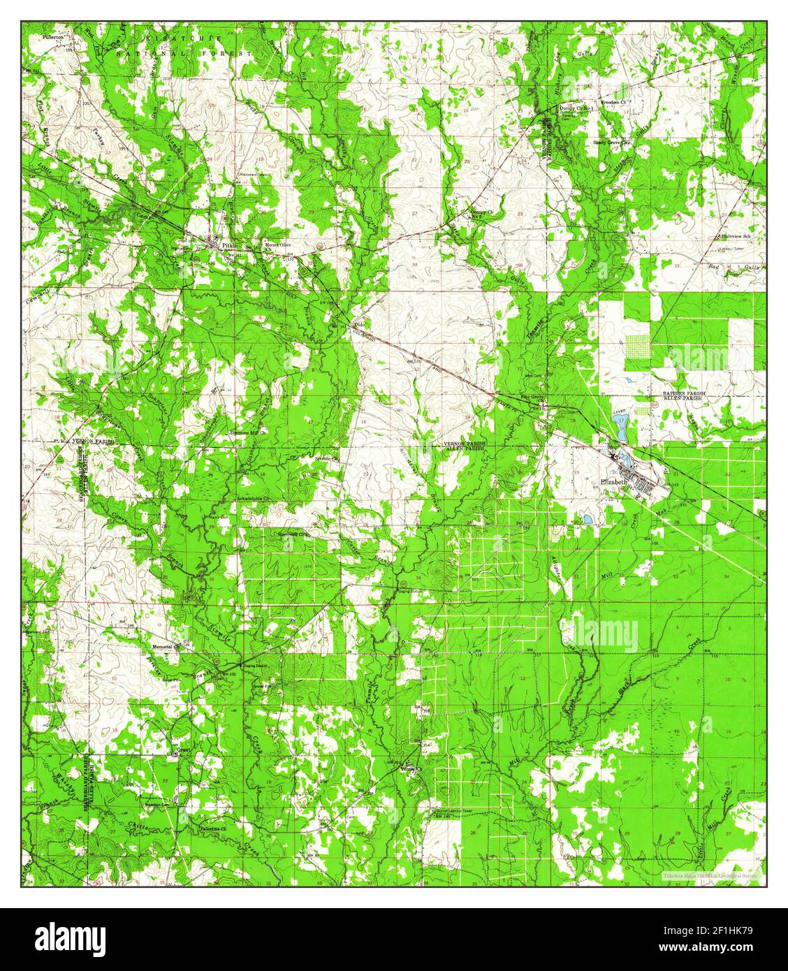 Elizabeth, Louisiana, map 1959, 1:62500, United States of America by ...