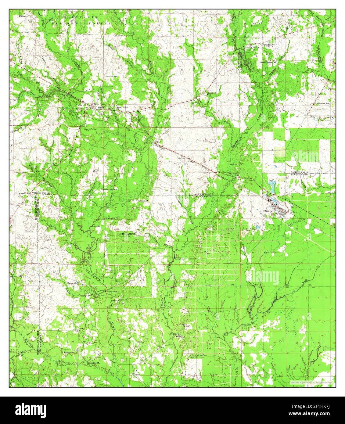 Elizabeth, Louisiana, map 1959, 1:62500, United States of America by ...