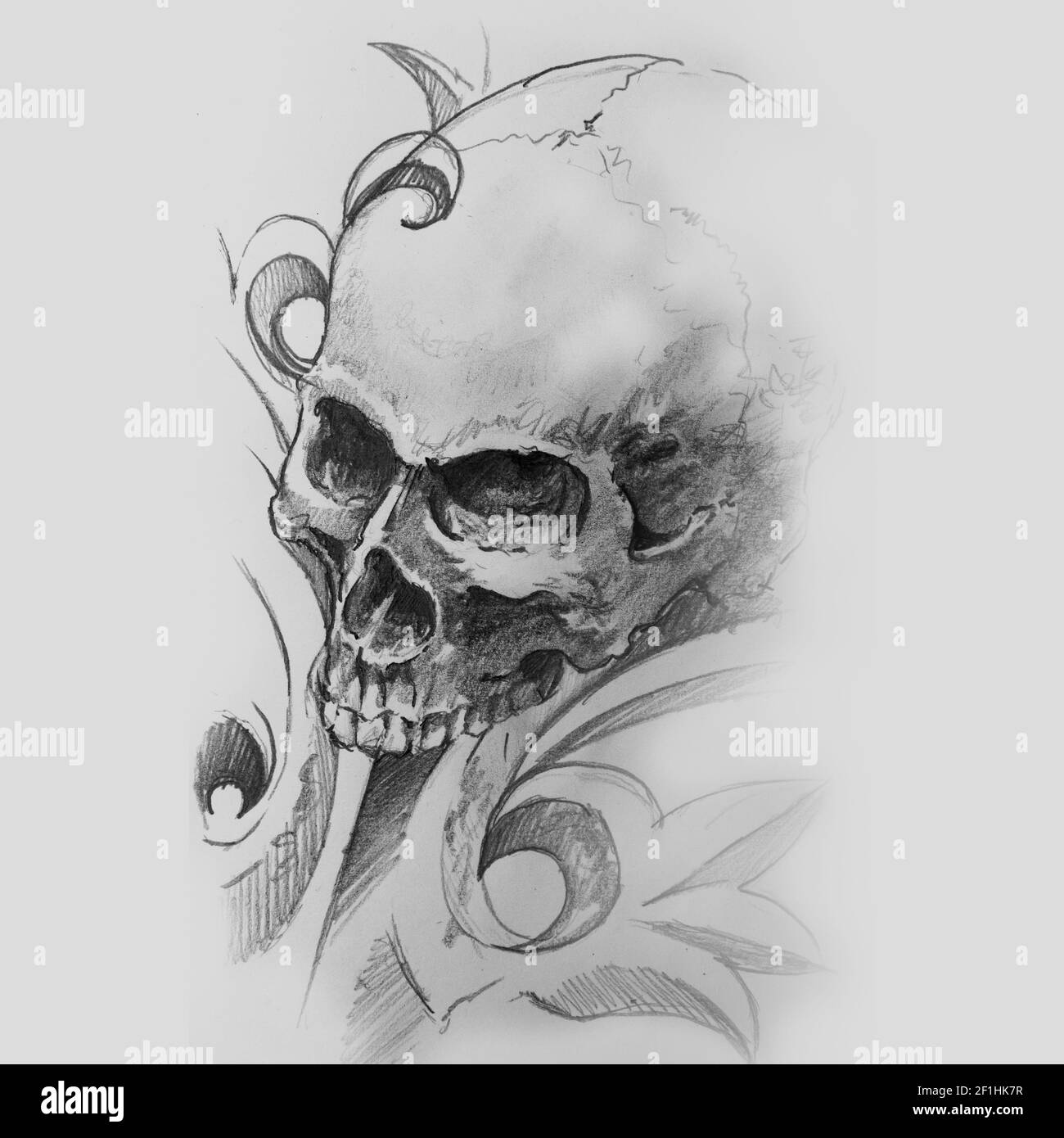 Gothic Skull Drawings In Pencil