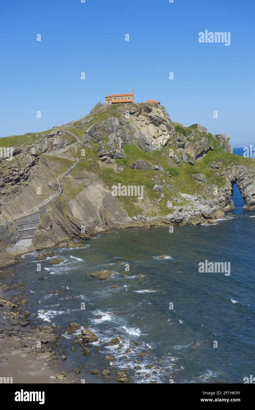San Juan Gaztelugatxe island view, basque country, historical island ...