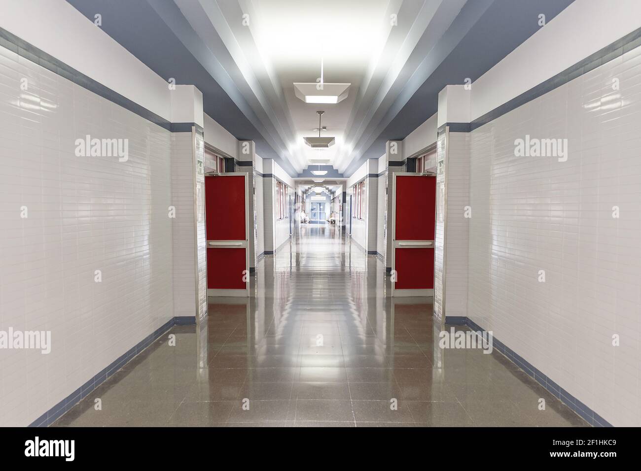 White hospital corridor, clean and hygienic space Stock Photo - Alamy
