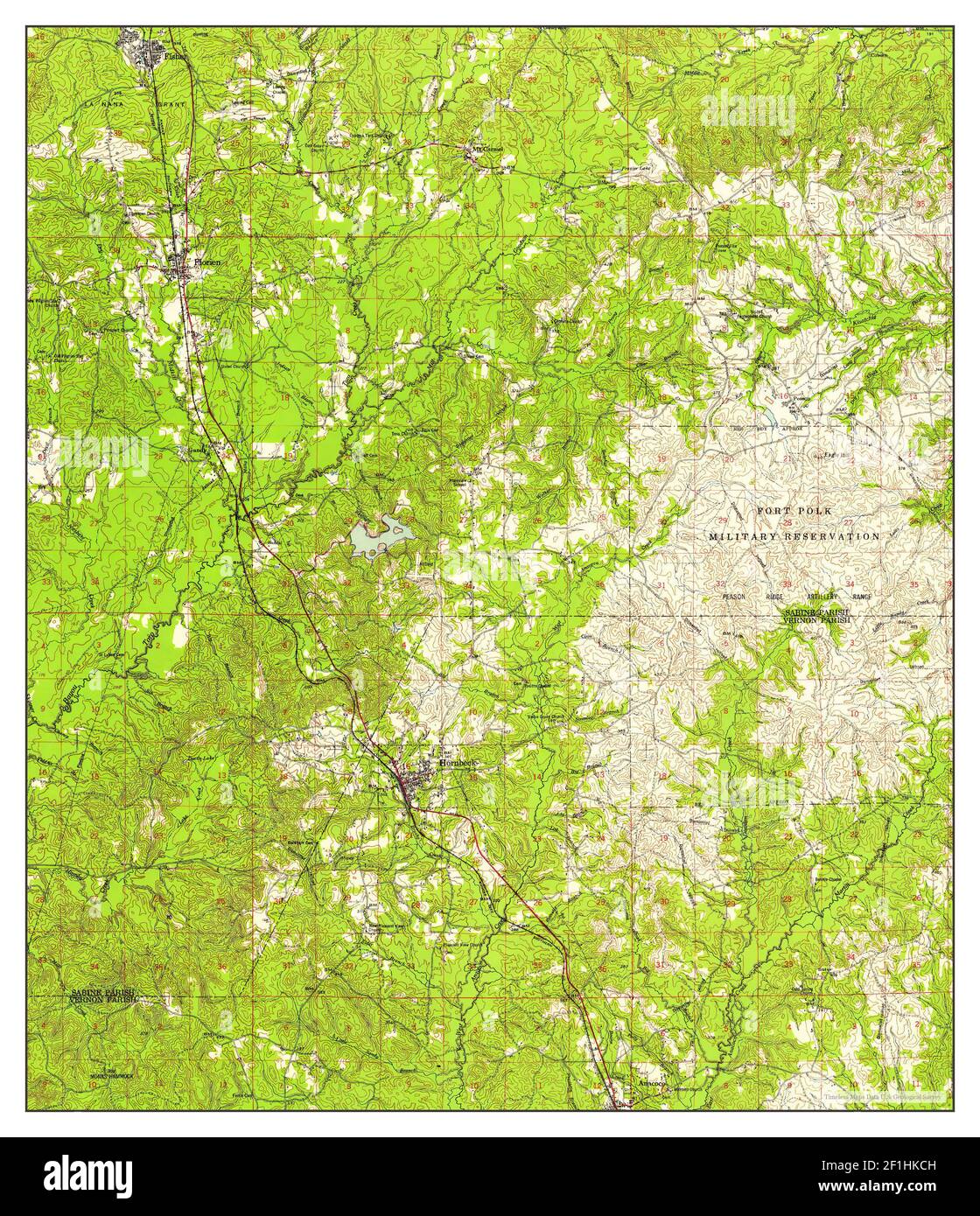 Florien, Louisiana, map 1954, 1:62500, United States of America by ...