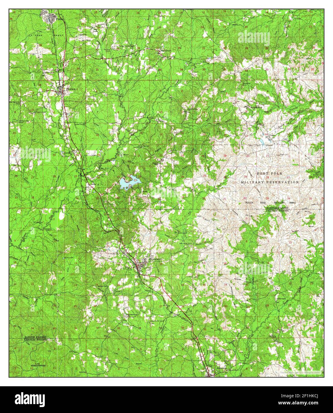 Florien, Louisiana, map 1954, 1:62500, United States of America by ...