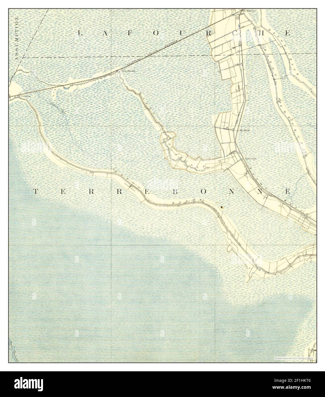 Gibson, Louisiana, map 1892, 1:62500, United States of America by ...