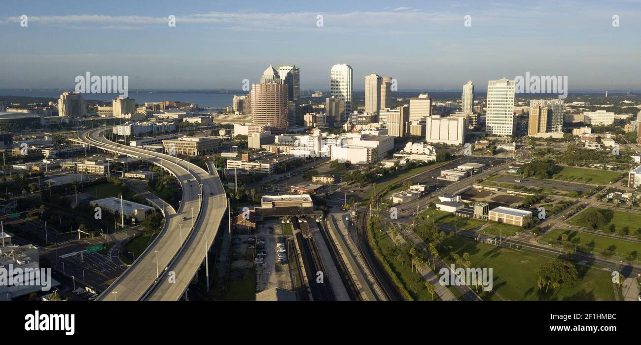 Interstate Highway Leads into Tampa Florida Bay in the Background Stock ...