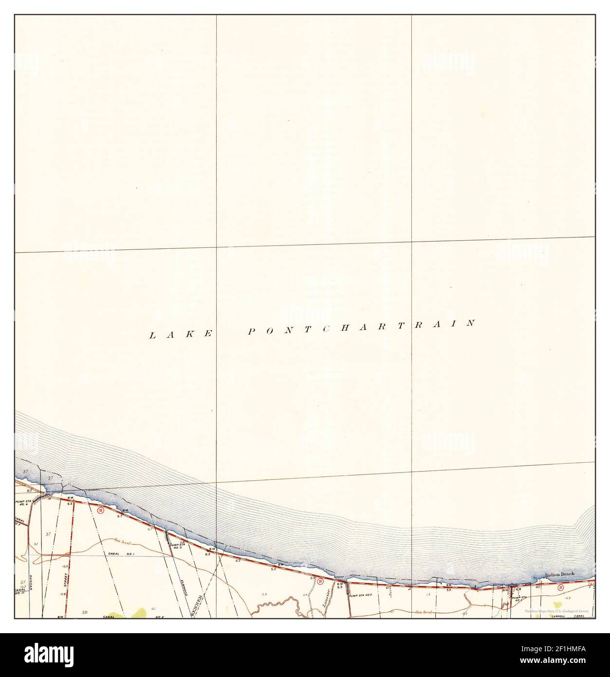 Indian Beach, Louisiana, map 1938, 1:31680, United States of America by ...
