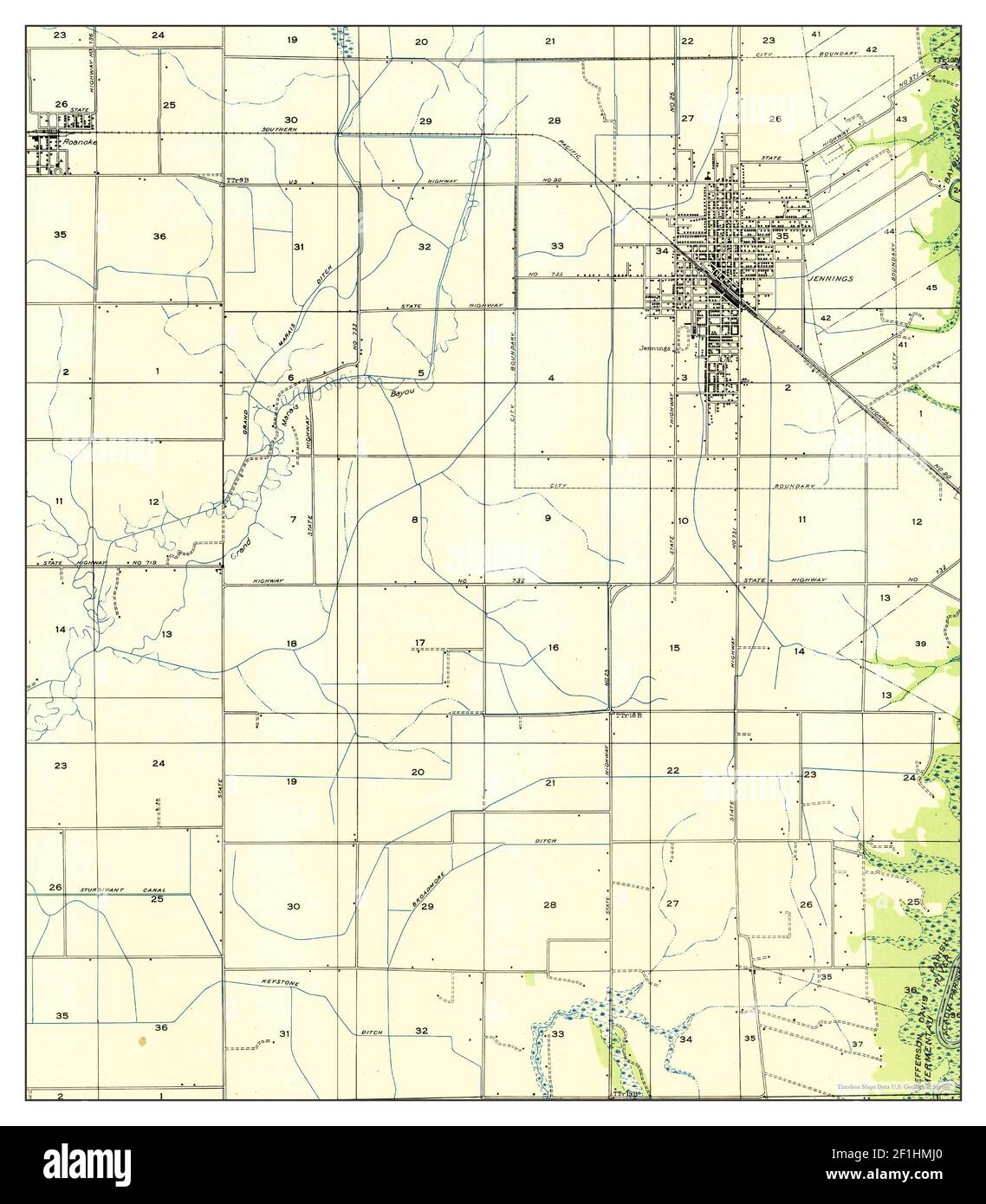 Map of jennings hi-res stock photography and images - Alamy