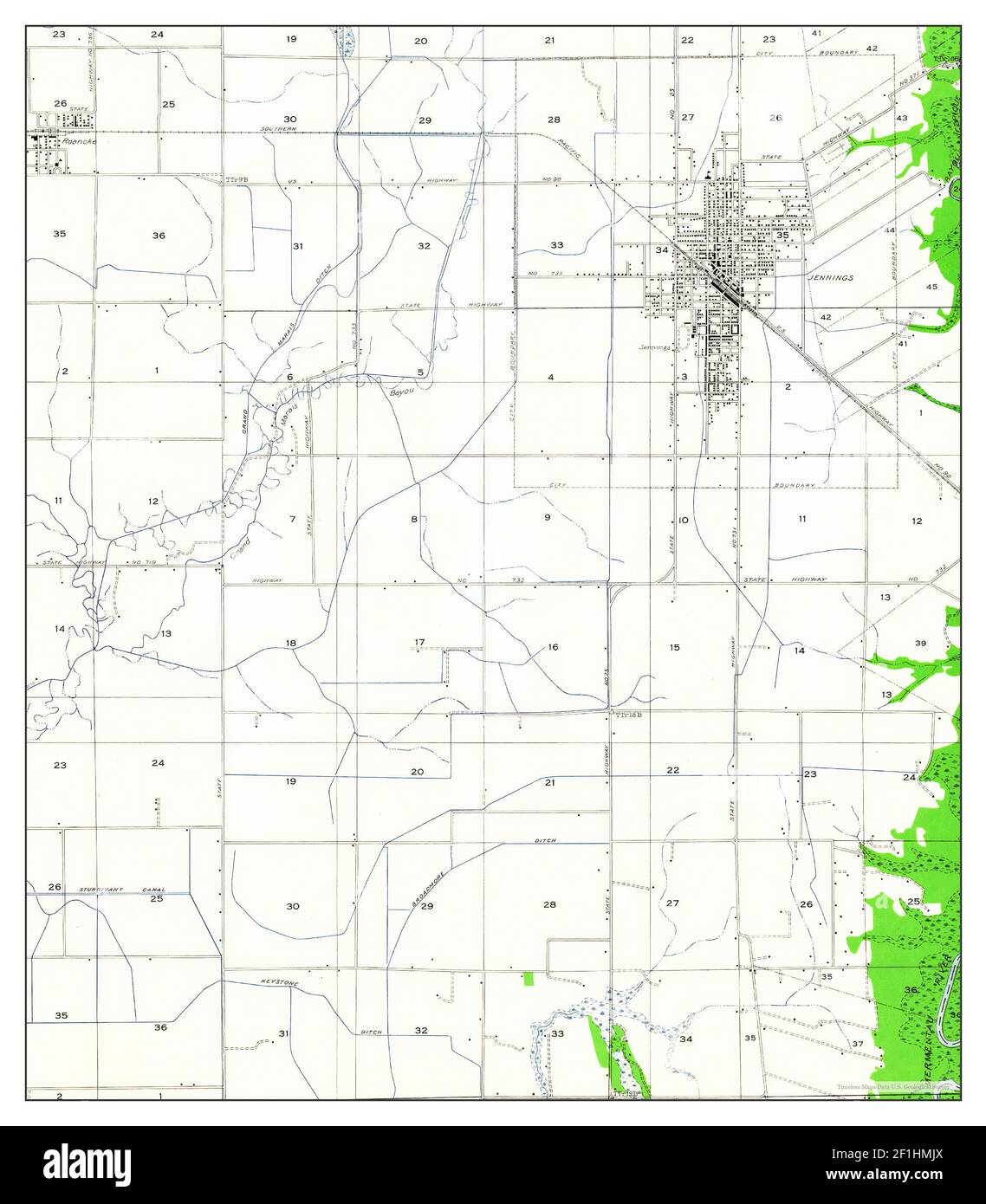 Map of jennings hi-res stock photography and images - Alamy