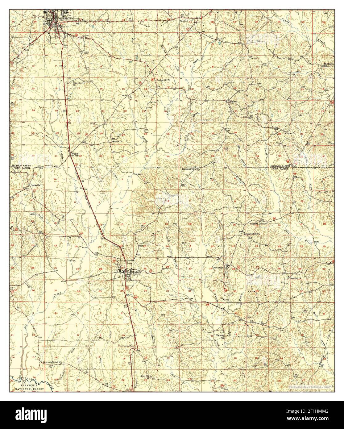 Jonesboro, Louisiana, map 1950, 1:62500, United States of America by ...