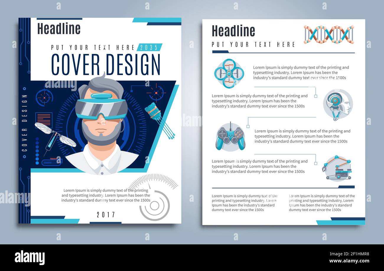 Hi-tech presentation cover design with text virtual user interface and ...