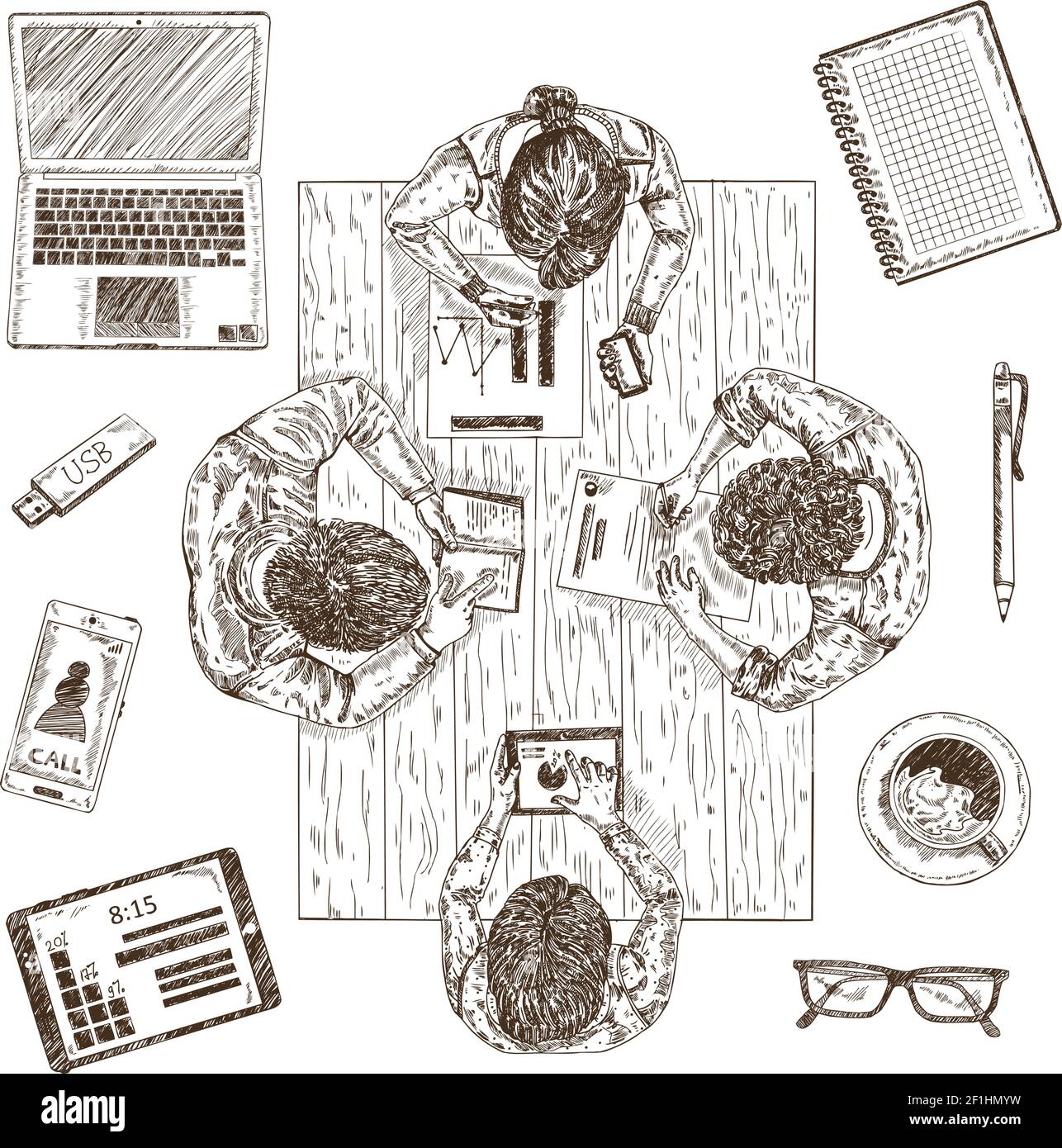 Table coworkers Cut Out Stock Images & Pictures - Alamy