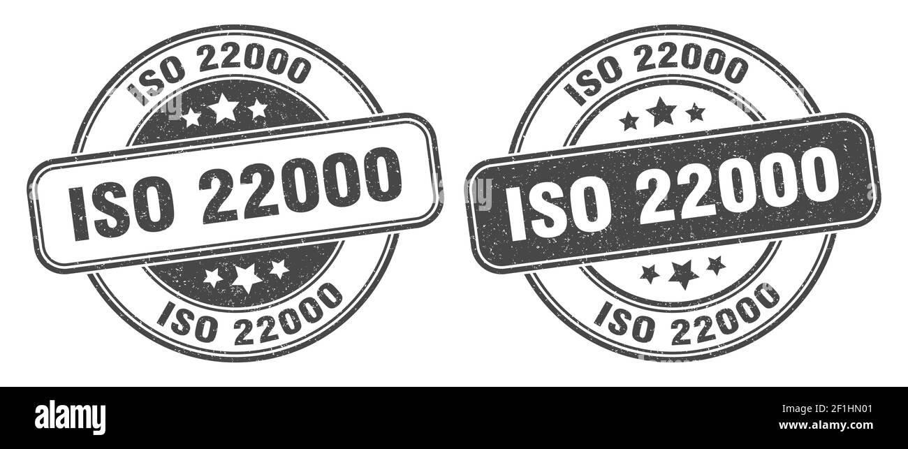 iso 22000 stamp. iso 22000 sign. round grunge label Stock Vector Image ...