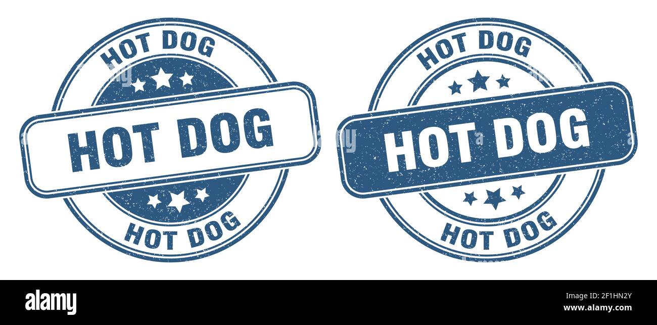 hot dog stamp. hot dog sign. round grunge label Stock Vector Image ...