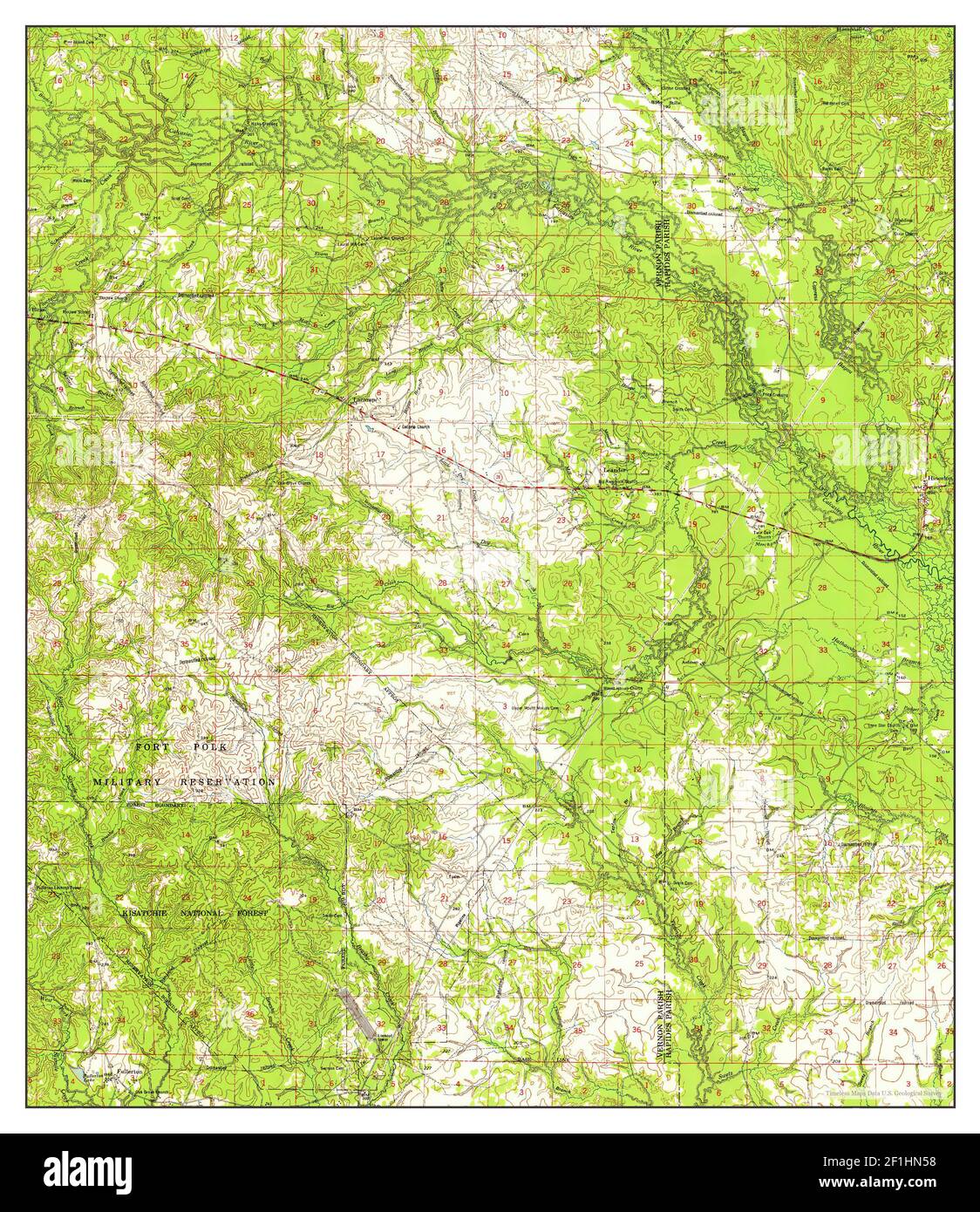 Leander, Louisiana, map 1954, 1:62500, United States of America by ...