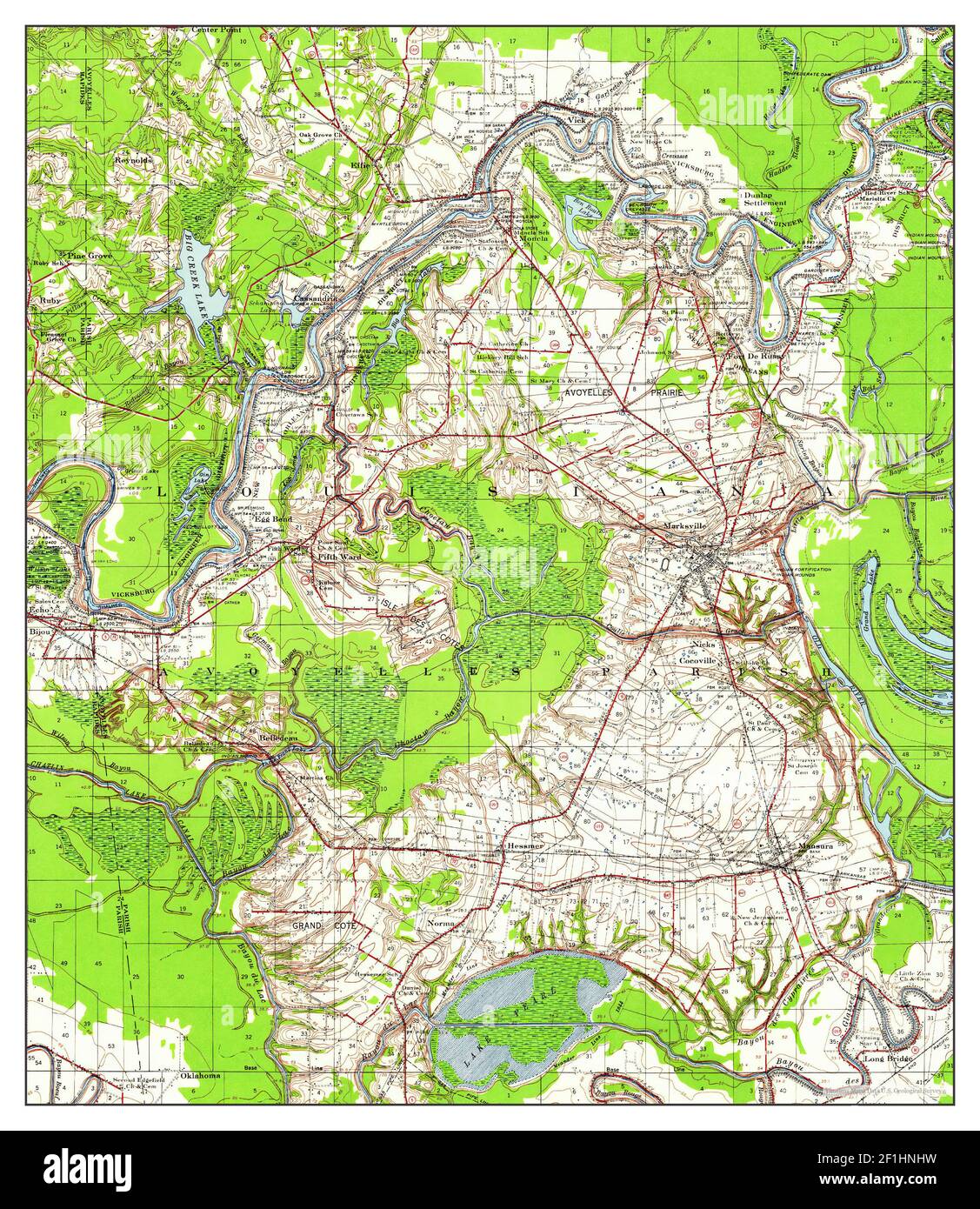 Marksville, Louisiana, map 1940, 1:62500, United States of America by ...