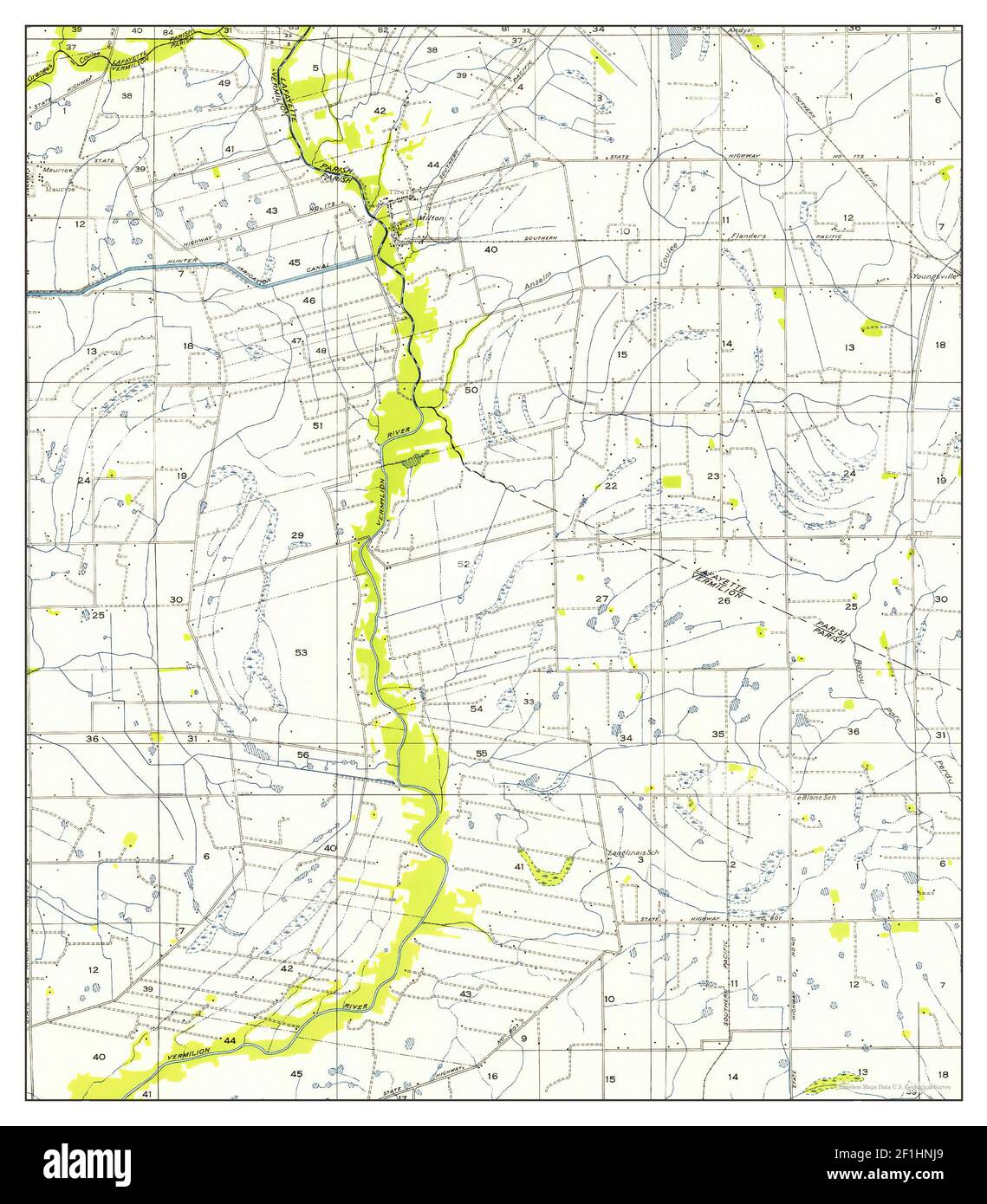 Milton, Louisiana, map 1954, 1:31680, United States of America by ...