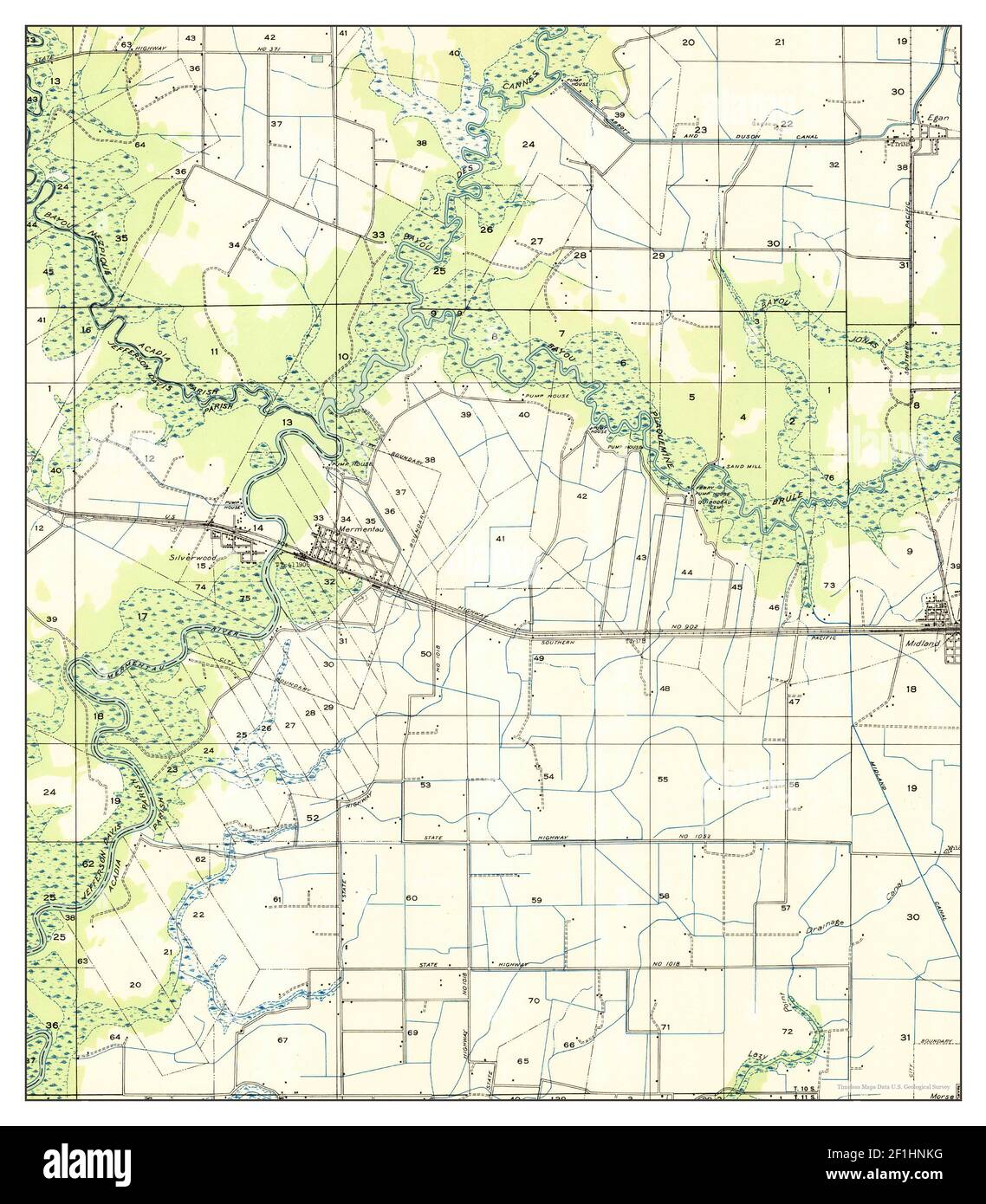 Mermentau, Louisiana, map 1946, 1:31680, United States of America by ...